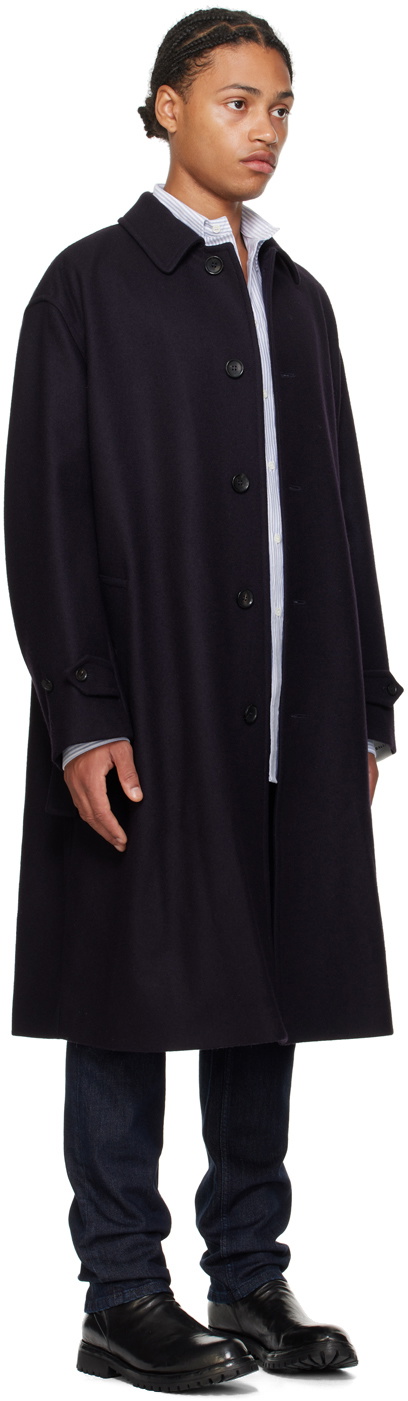 Bally Navy Belted Coat Bally