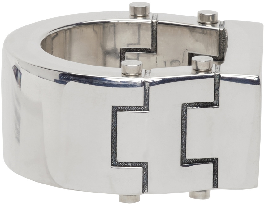Bottega Veneta Silver Bolt Ring Bottega Veneta