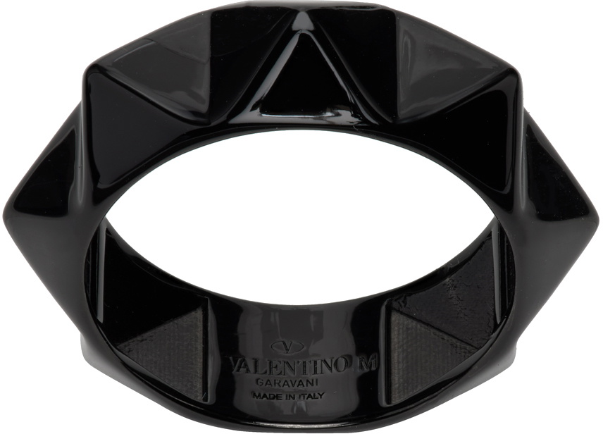 Valentino Garavani Black Rockstud Ring Valentino Garavani