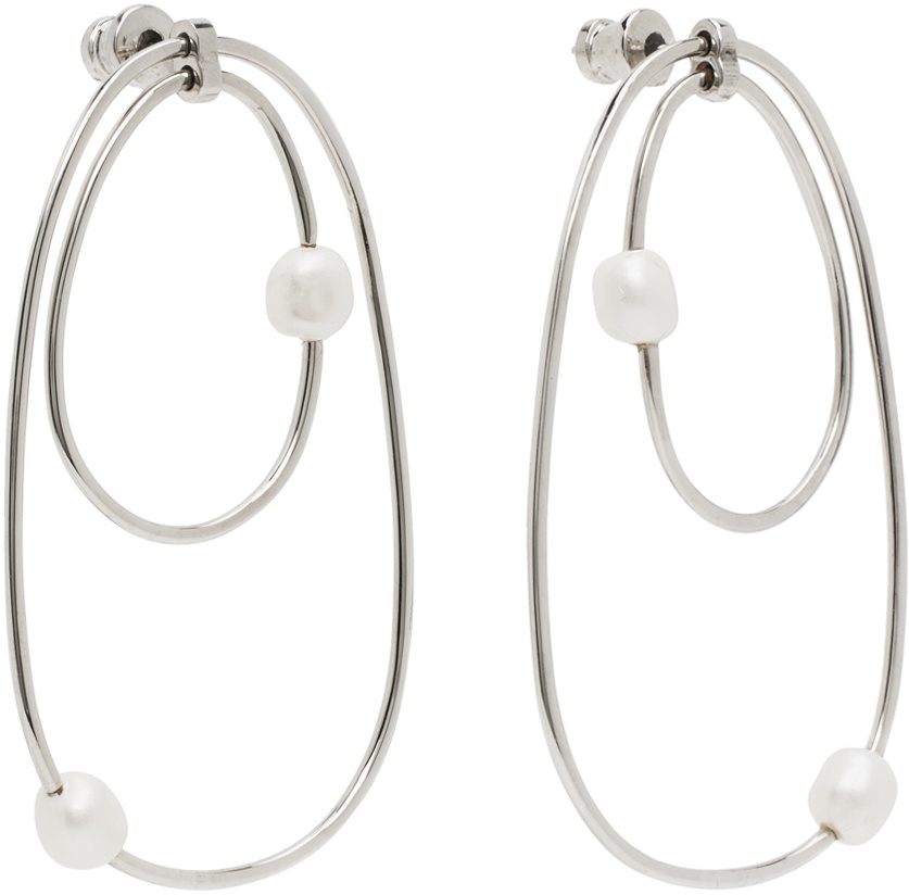 Coperni Silver Orbit Medium Swipe Earrings Coperni