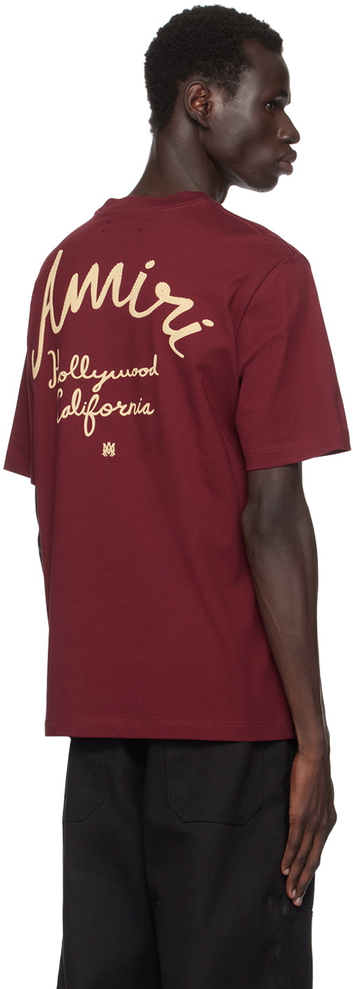 AMIRI Burgundy 'Amiri Hollywood' T-shirt Amiri
