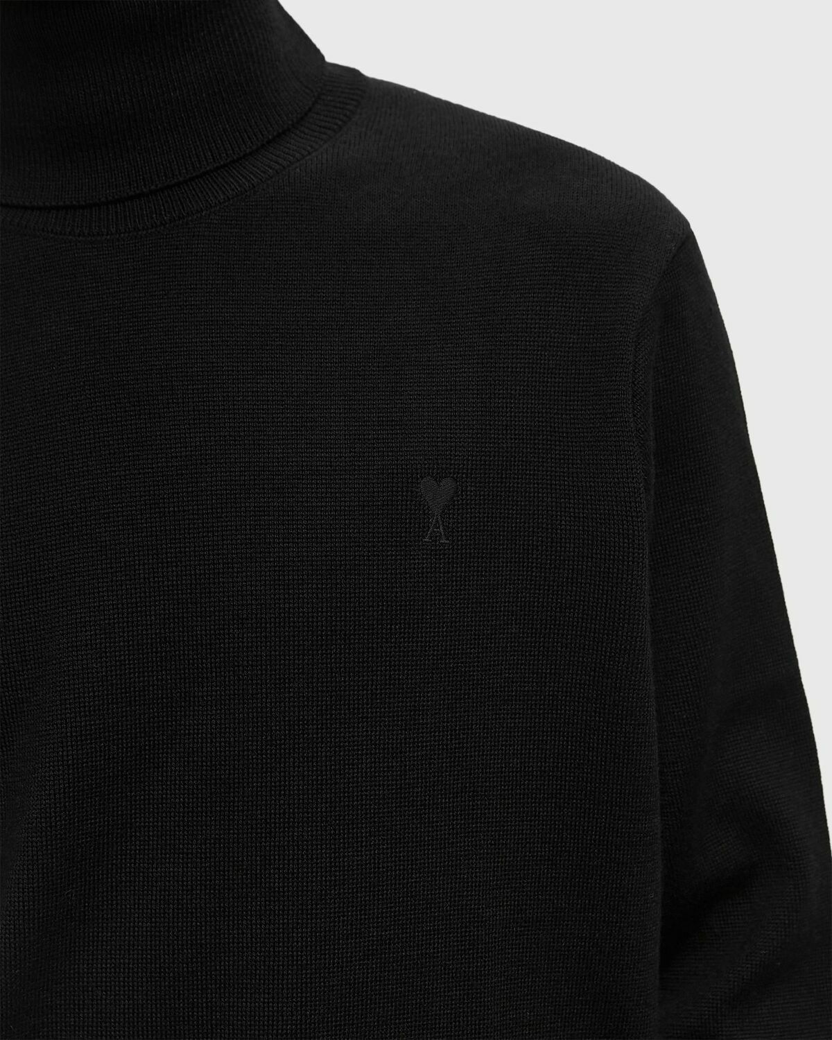 AMI Paris AMI DE COEUR TURTLE NECK SWEATER Black Mens Pullover AMI