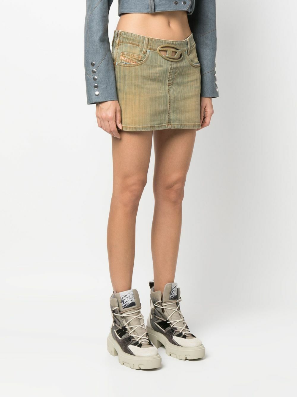 DIESEL - Logo Denim Mini Skirt Diesel