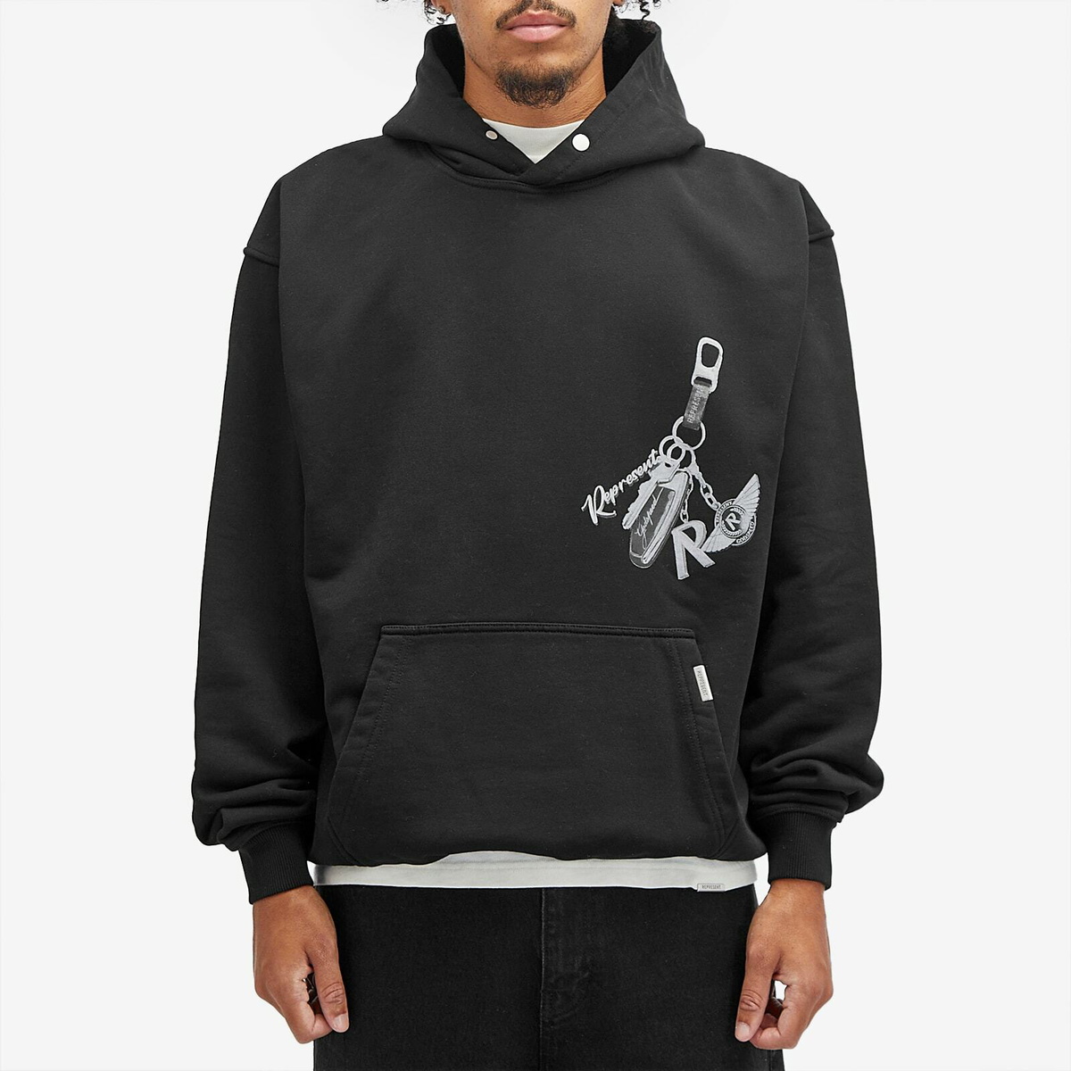 Represent Men's Keys To The Club Hoodie in Jet Black Represent