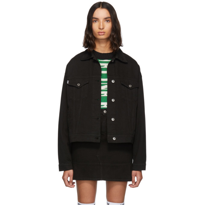 MSGM Black Denim Stamped Jacket MSGM