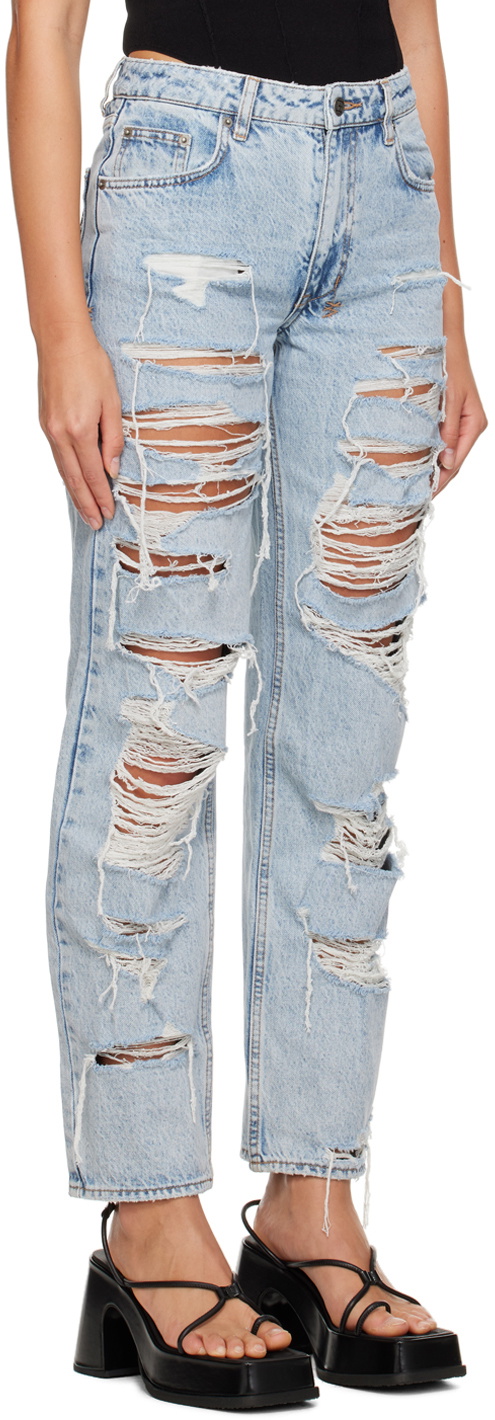 Ksubi Blue Brooklyn Trashed Jeans Ksubi