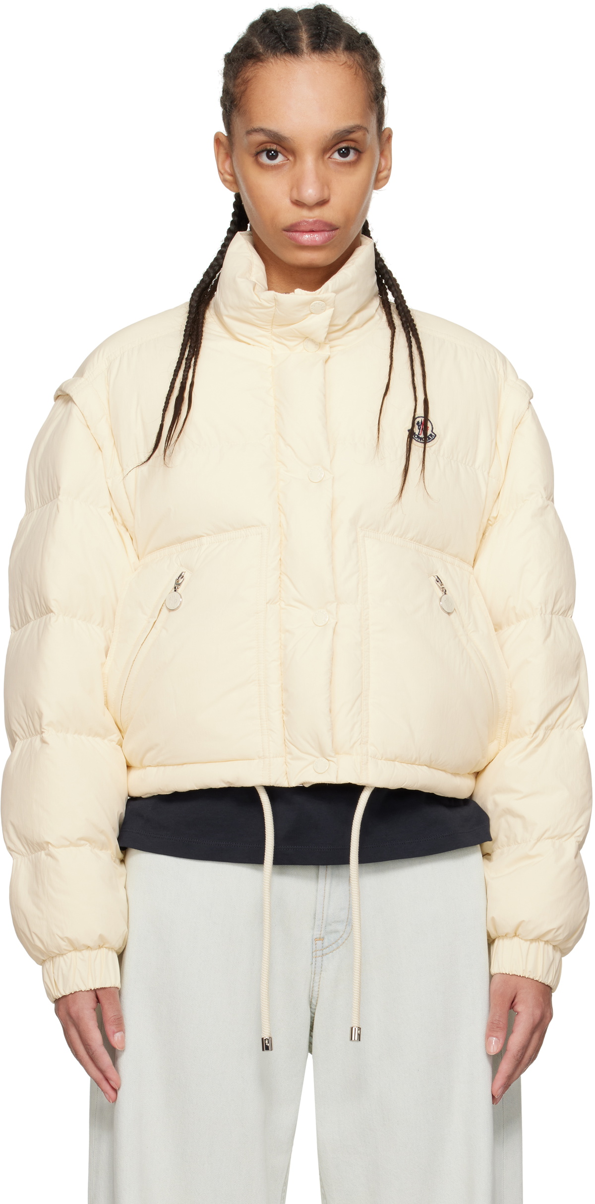 Moncler Off-White Selle 2-in-1 Short Down Jacket Moncler