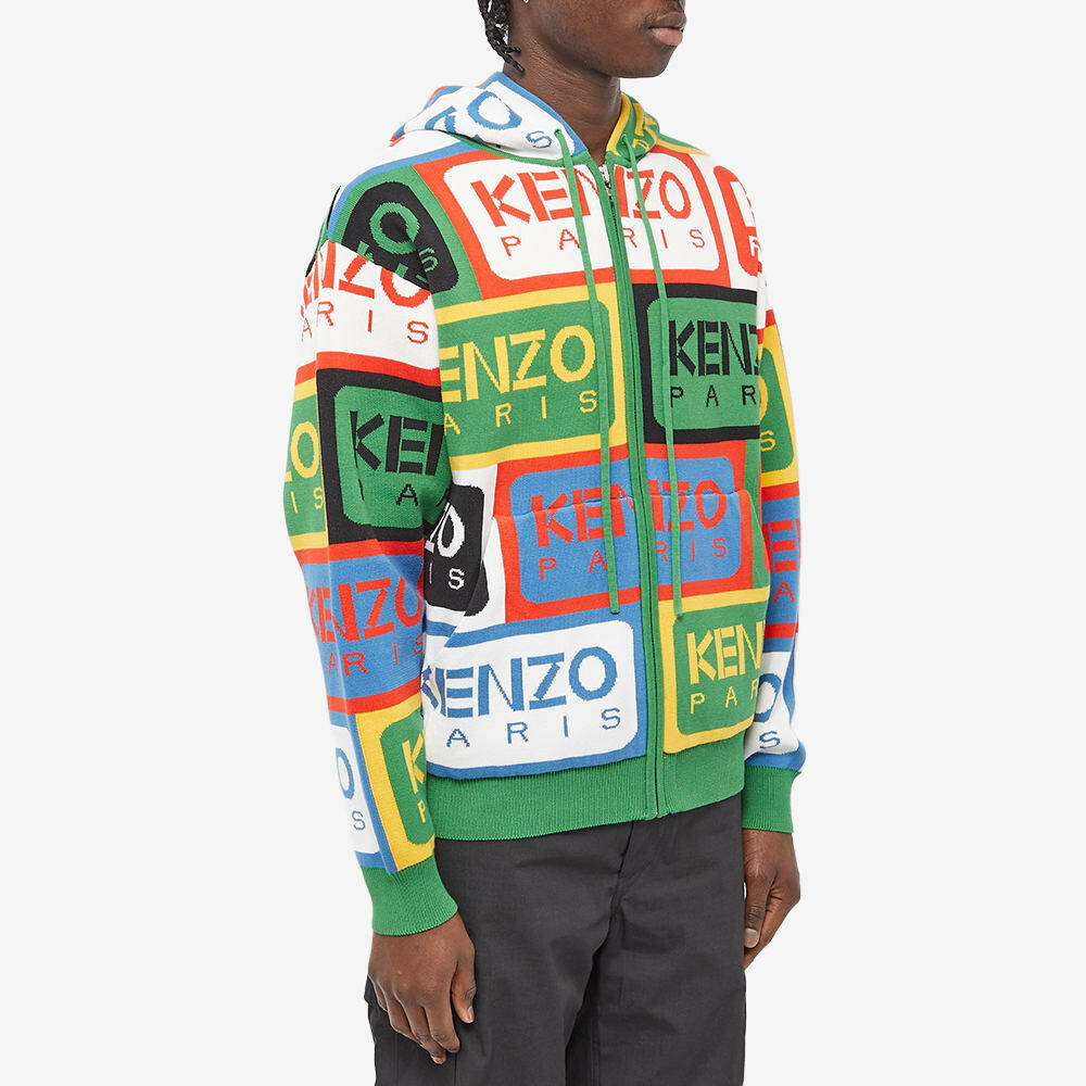 Kenzo Paris Men's Label Full-Zip Popover Hoody in Multicolor Kenzo