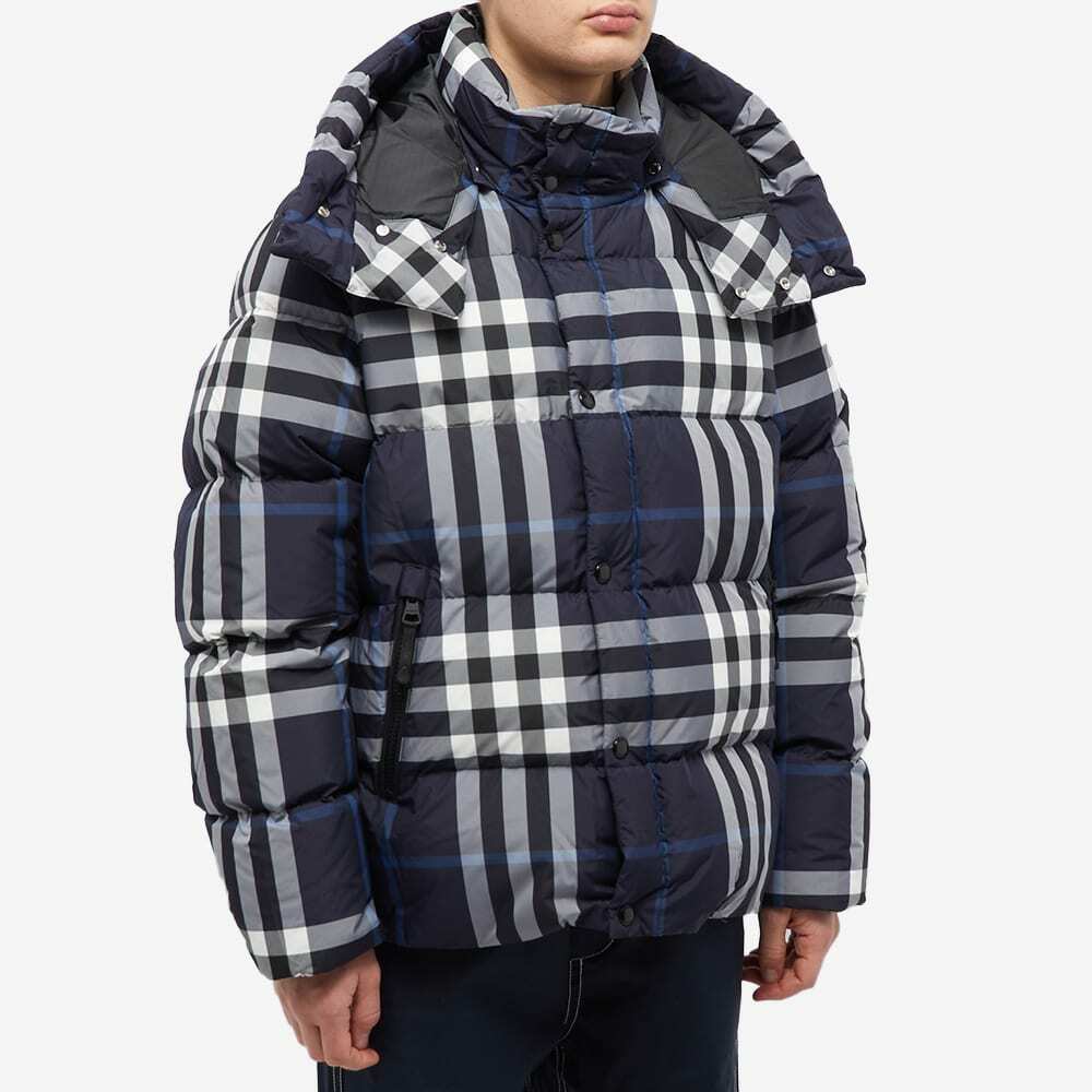 Burberry Men's Larrick Check Down Jacket in Navy Burberry