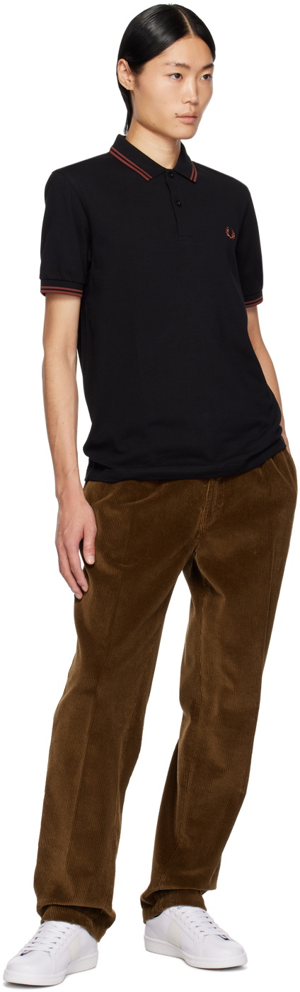 Fred Perry Black & Brown 'The Fred Perry' Polo Fred Perry