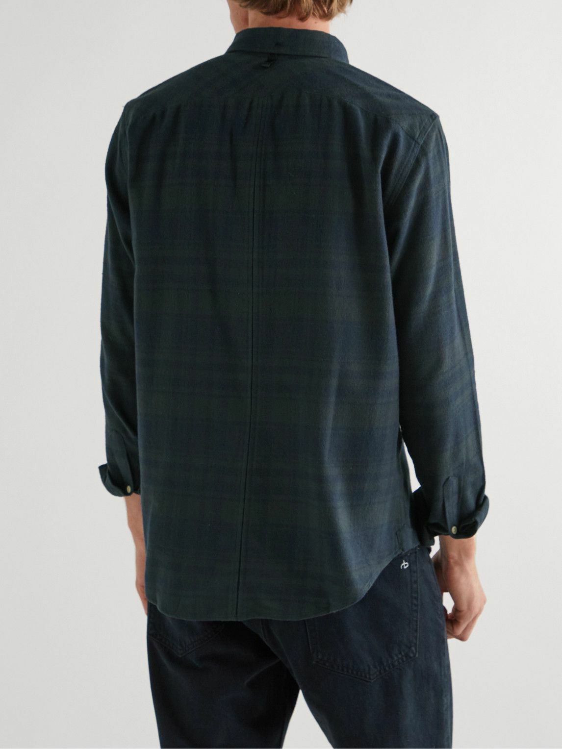 Rag & Bone - Fit 2 Tomlin Button-Down Collar Checked Cotton-Flannel ...
