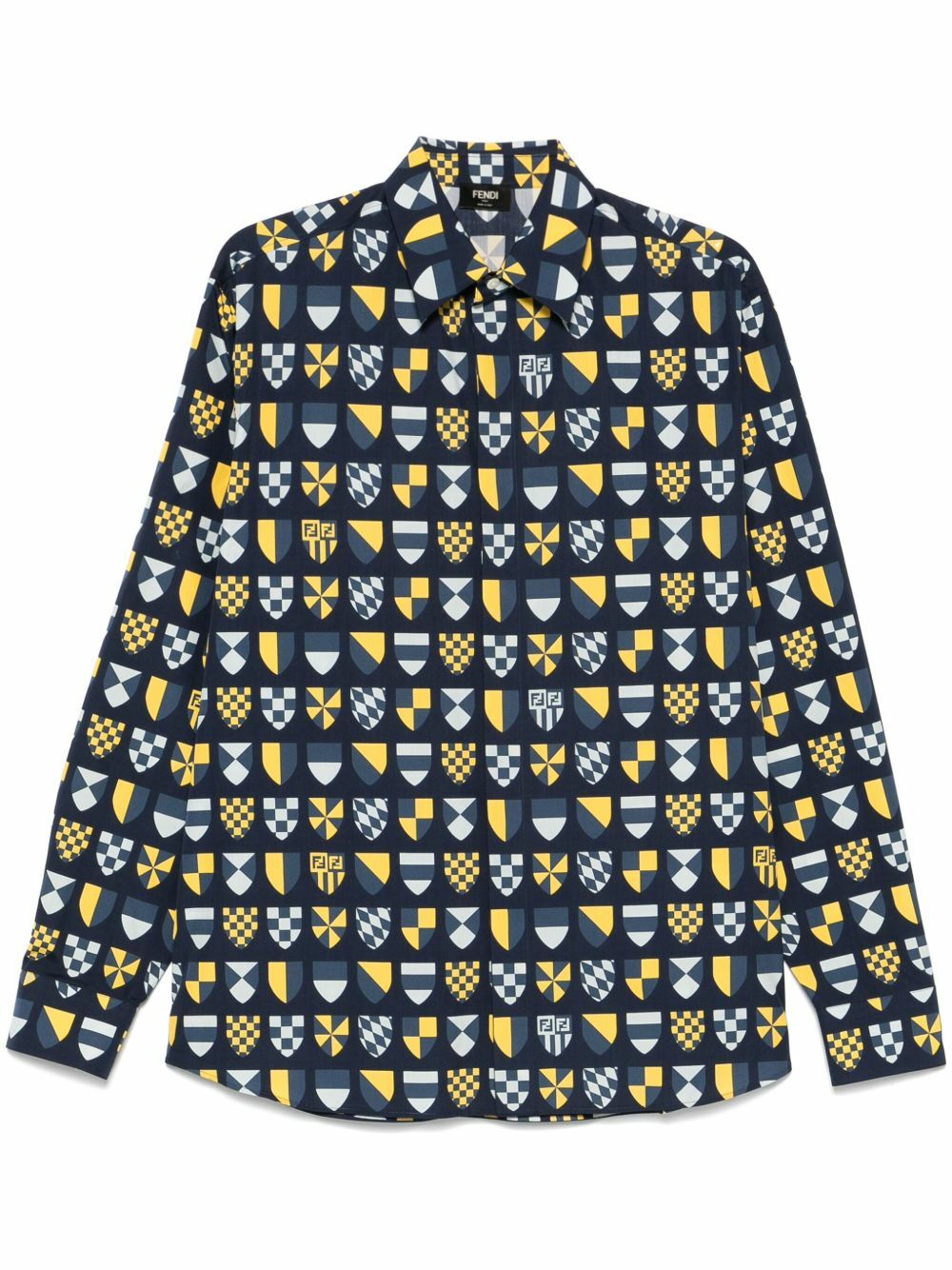 FENDI Blue FF Araldic-Print Shirt Fendi