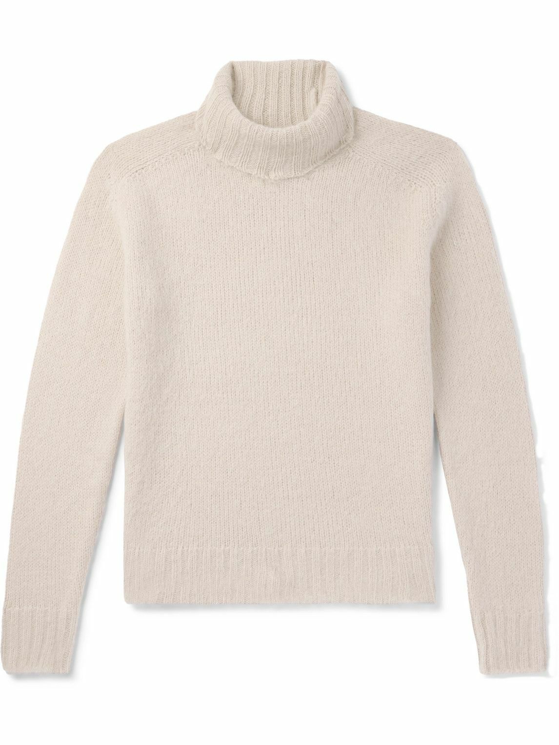 TOM FORD - Slim-Fit Brushed Wool-Blend Rollneck Sweater - Neutrals TOM FORD