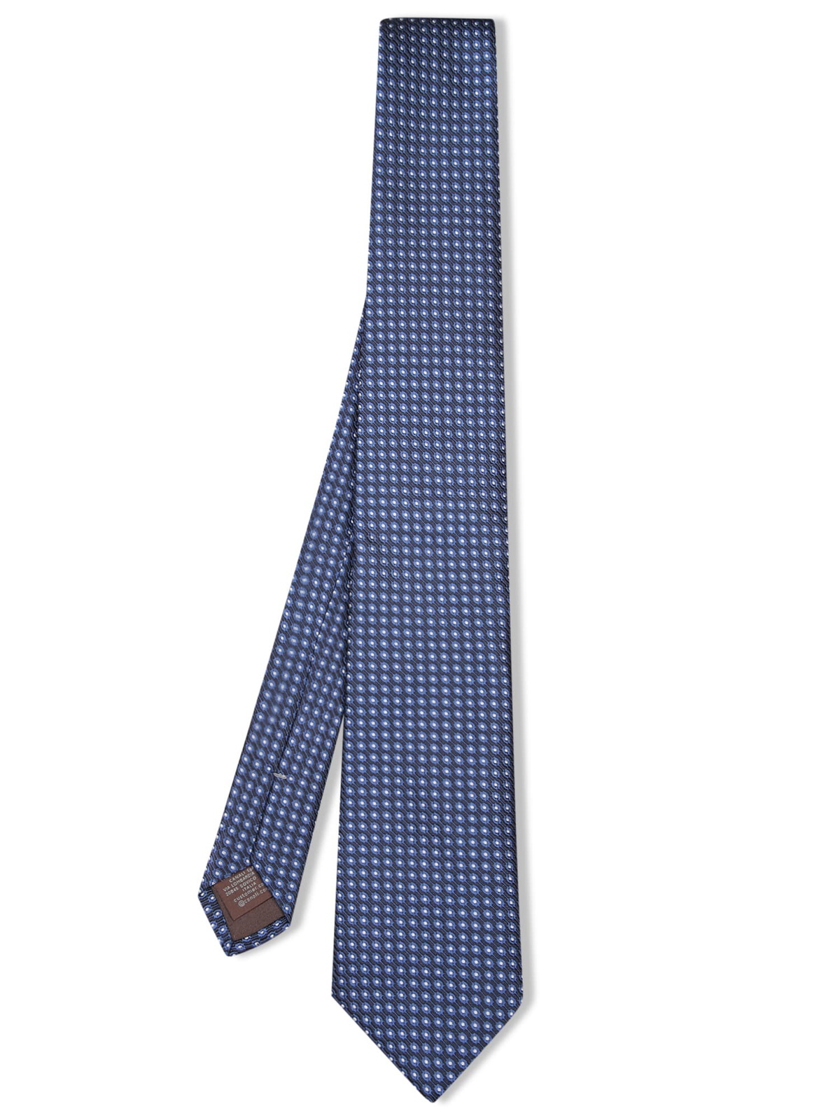 Canali Blue/white Geometric Pattern Tie Canali