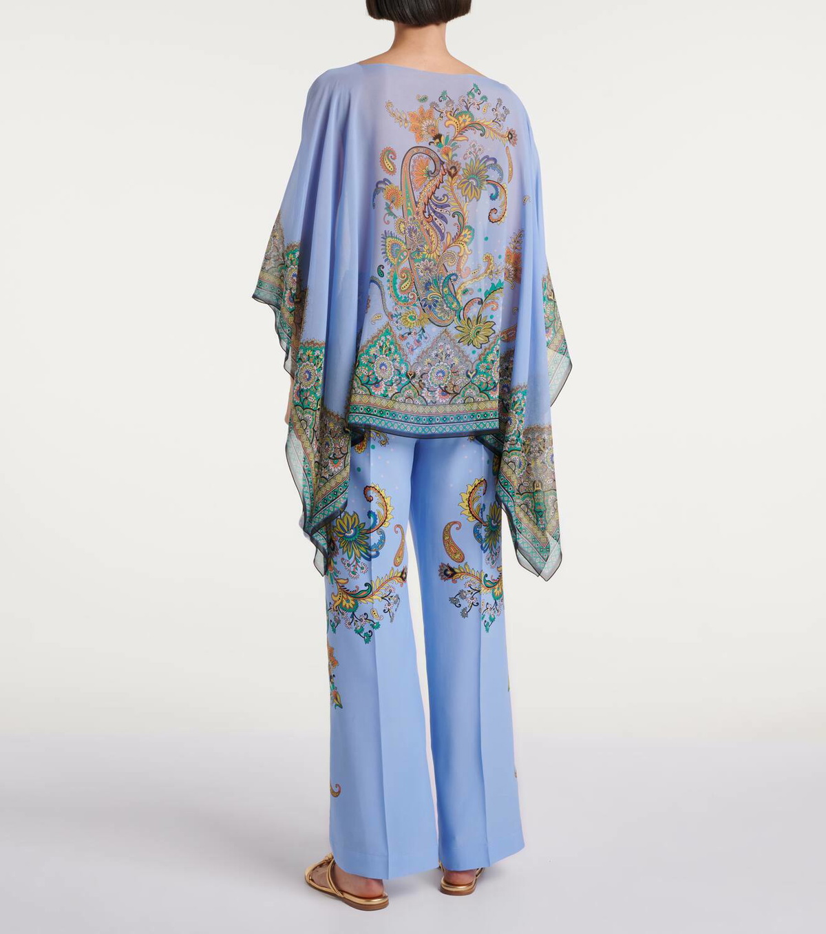 Etro Printed silk poncho Etro