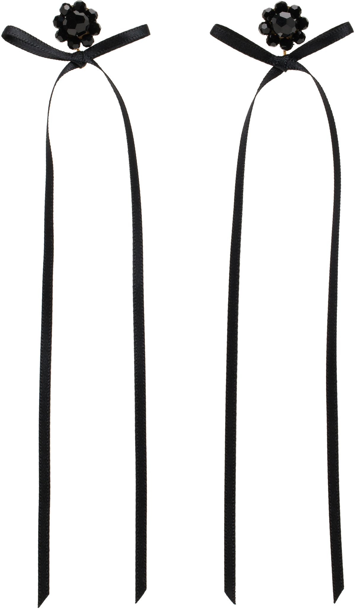 Simone Rocha Black Bow Ribbon Stud Earrings Simone Rocha