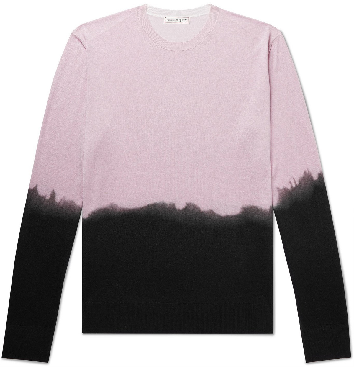 ALEXANDER MCQUEEN - Slim-Fit Dip-Dyed Silk Sweater - Pink Alexander McQueen