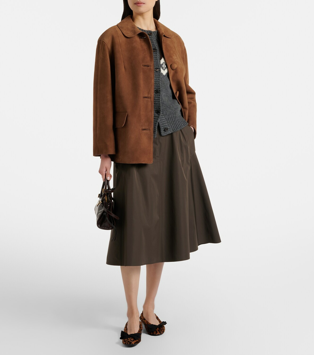 Prada Leopard-print calf hair ballet flats Prada