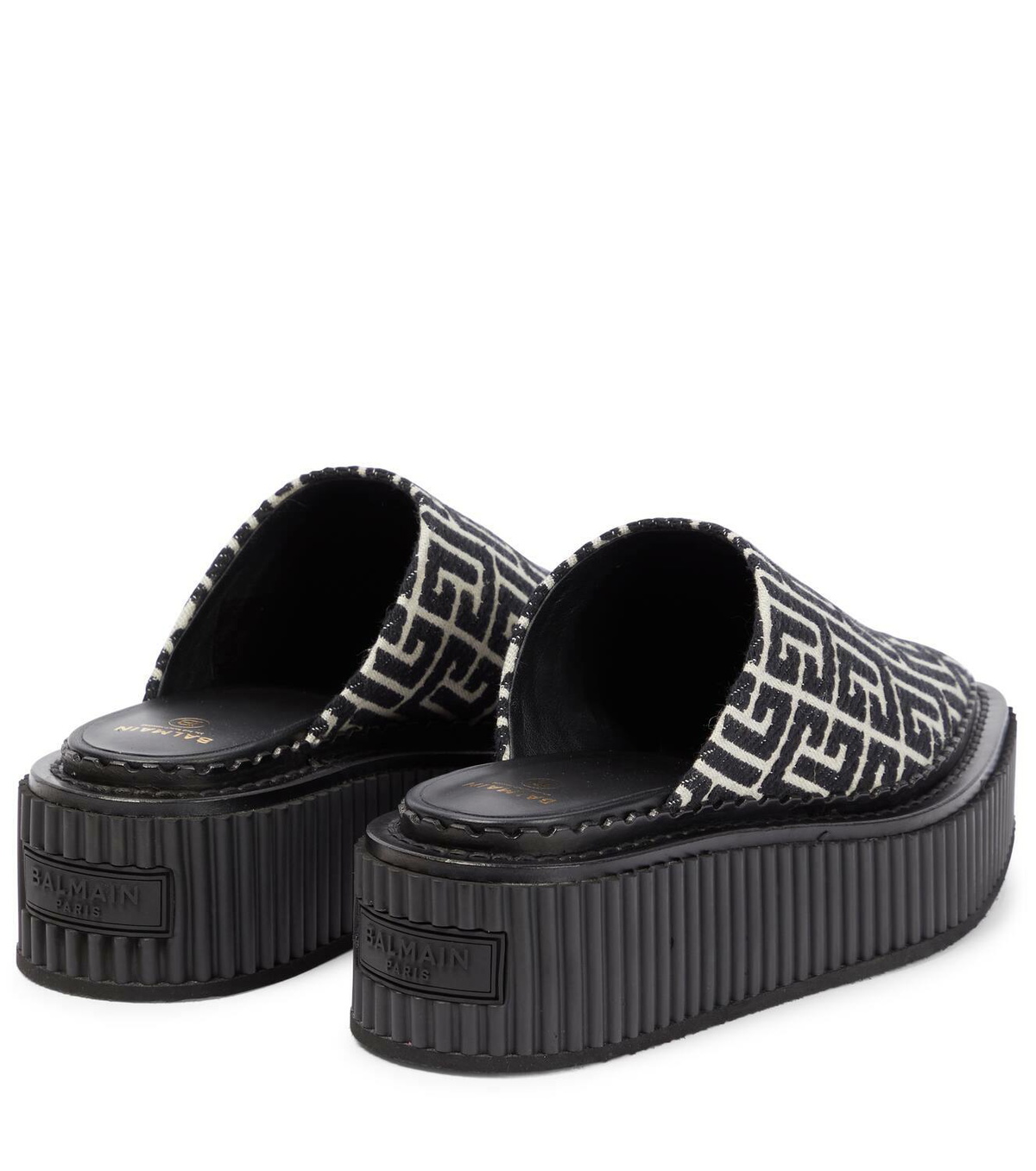 Balmain Monogram canvas platform slippers Balmain