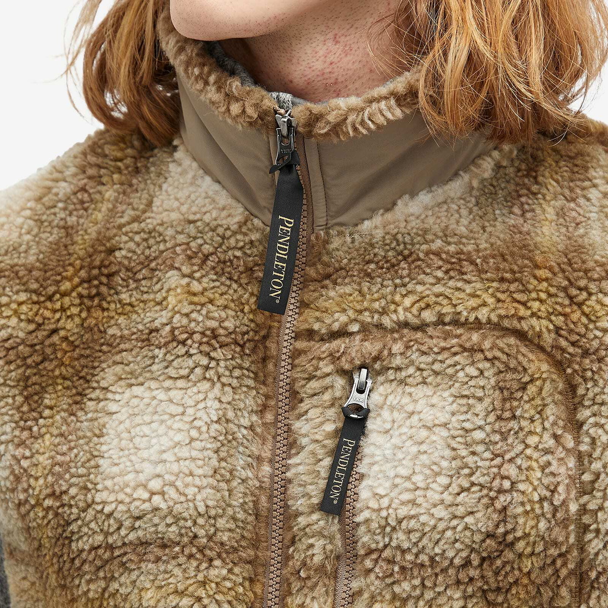 Pendleton Men's Stand Vest in Beige/Ivory Pendleton