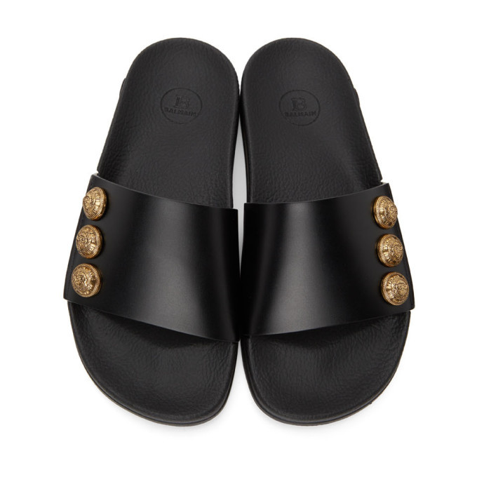 Balmain Black Symi Slides Balmain