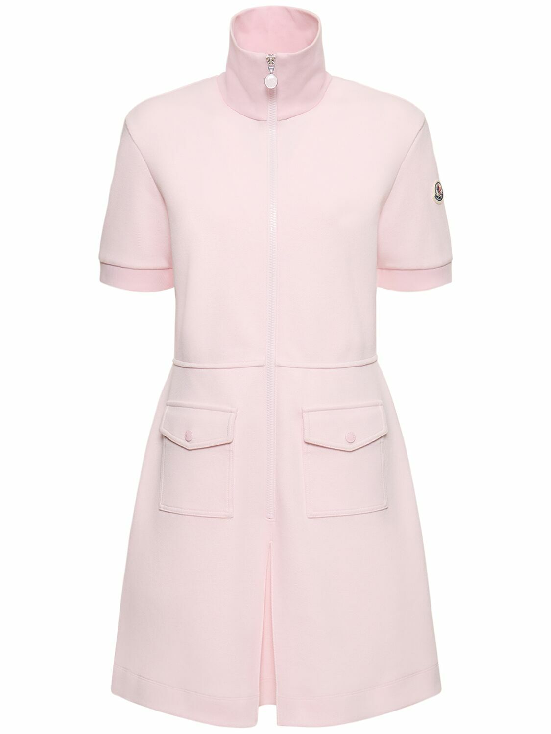 MONCLER - Stretch Cotton Blend Piquet Polo Dress Moncler