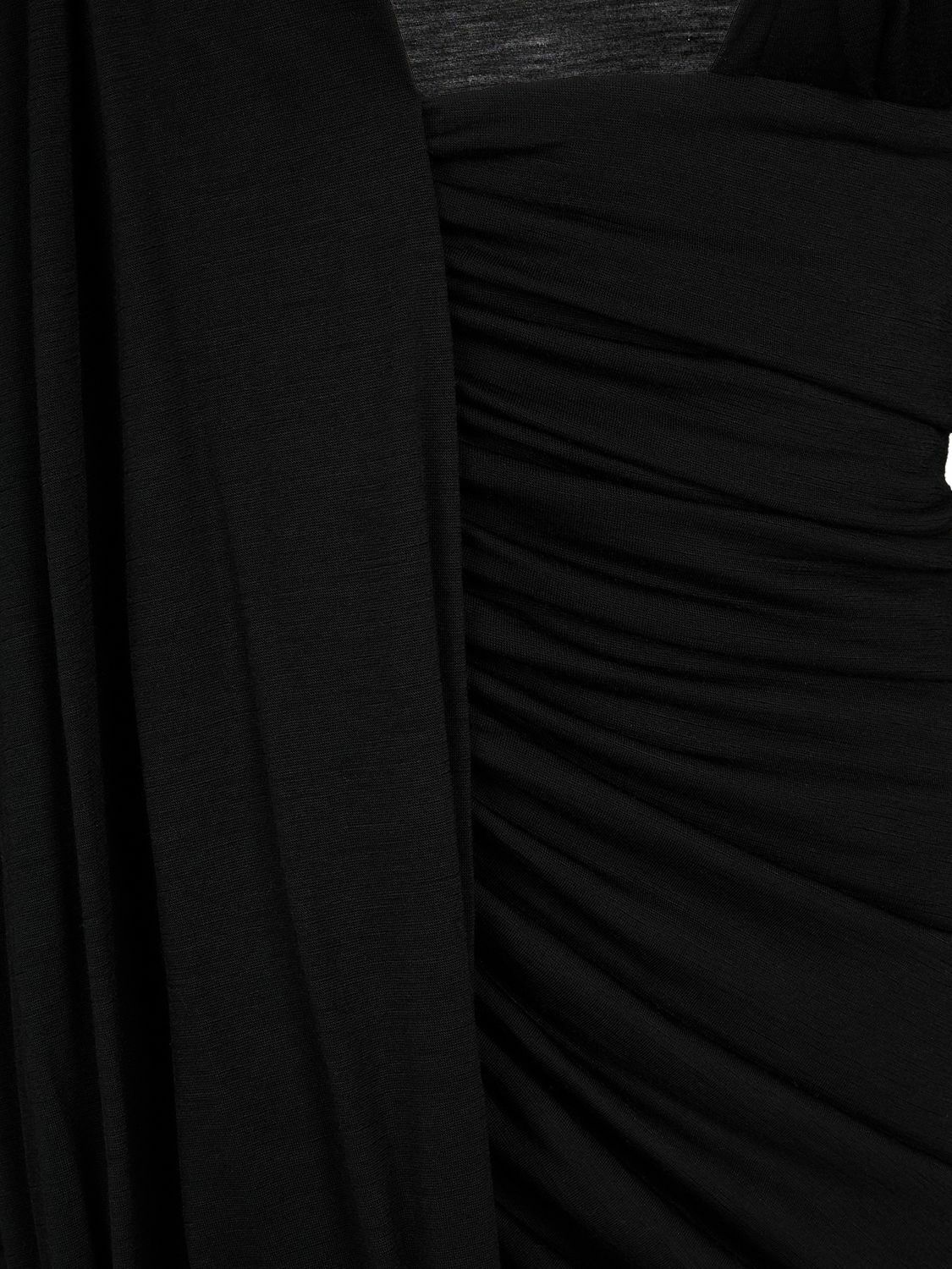 Saint Laurent Asymmetric Long Sleeve Wool Dress Saint Laurent
