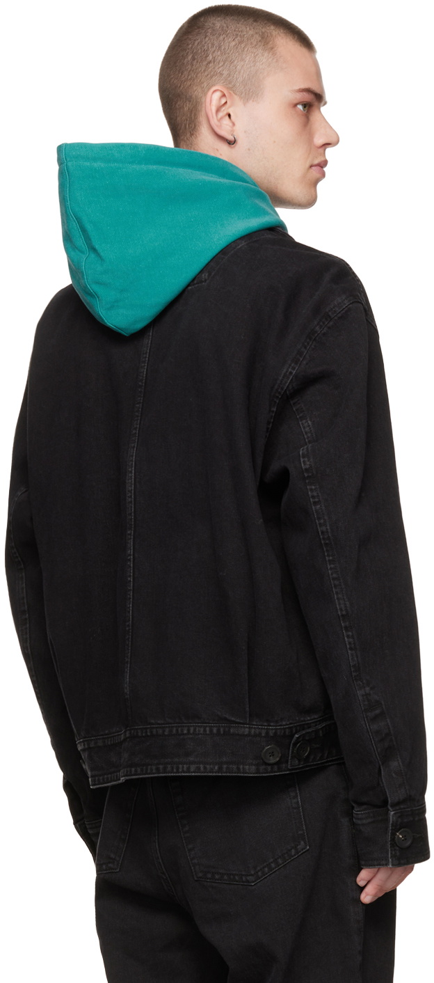 Solid Homme Black Faded Denim Jacket Solid Homme