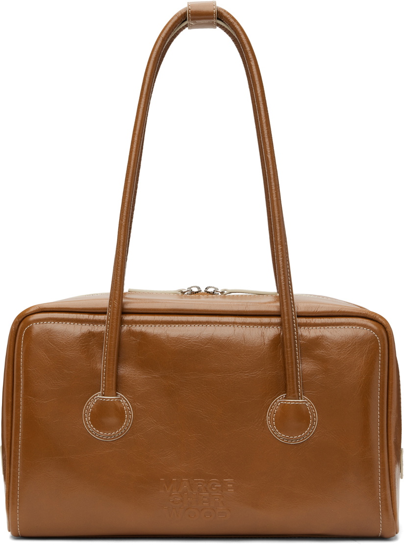 Marge Sherwood Brown Soft Boston Crinkle Bag Marge Sherwood