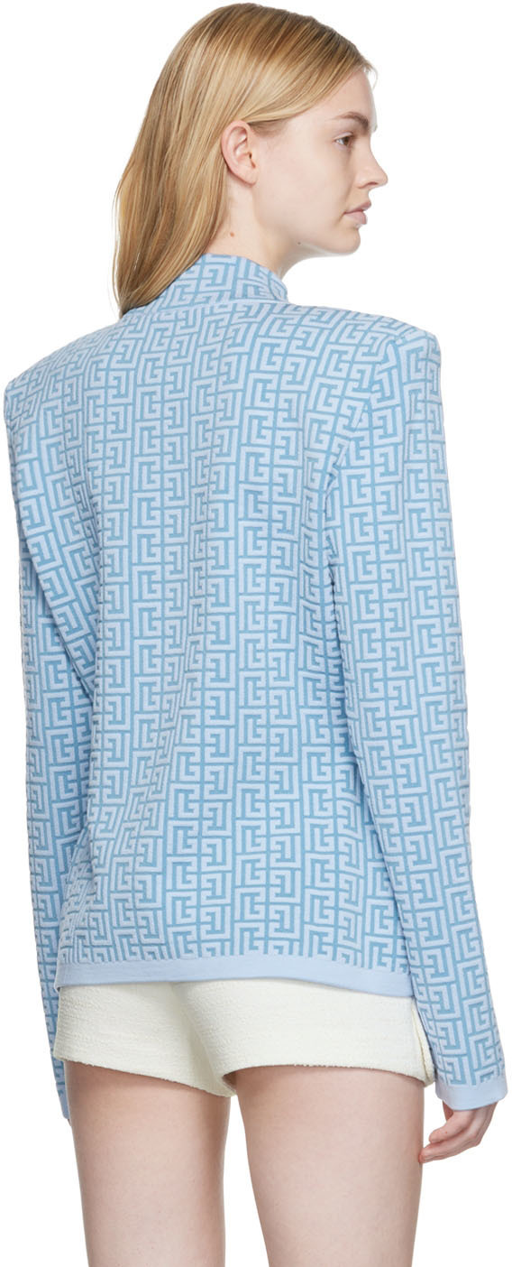 Balmain Blue Monogram Turtleneck Balmain