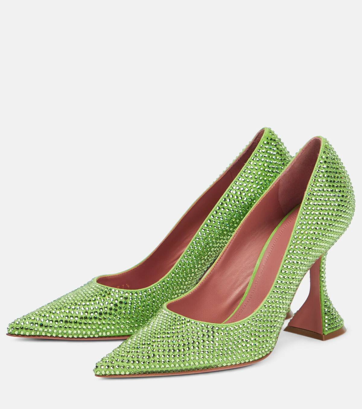 Amina Muaddi - Ami embellished leather pumps Amina Muaddi