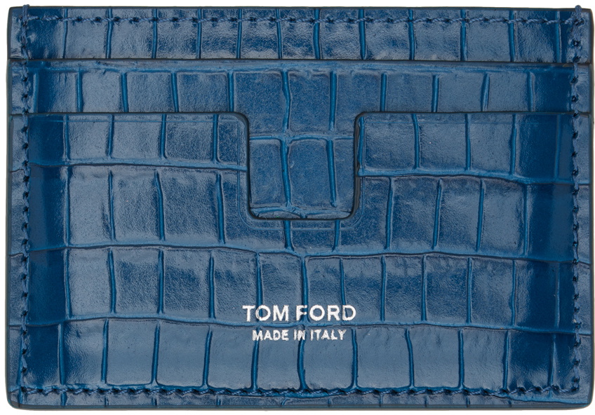 TOM FORD Navy T Line Card Holder TOM FORD