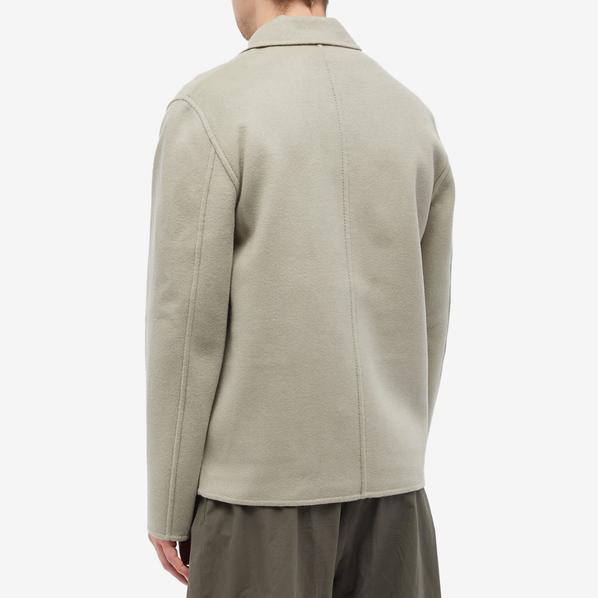 AMI Paris Men's Double Face Wool Jacket in Argile AMI
