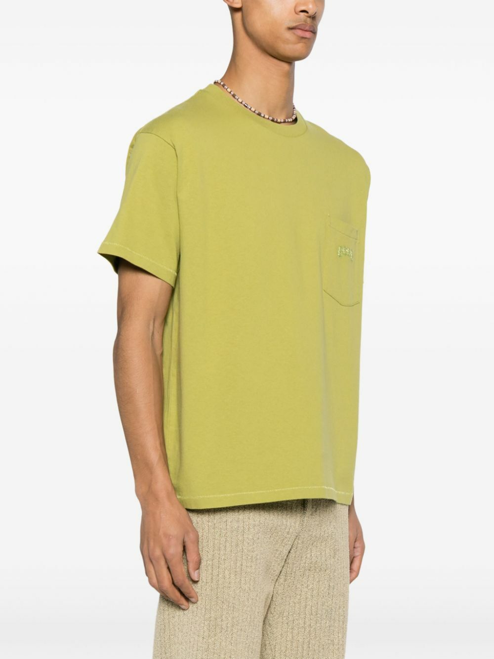 BODE Green Logo-Embroidered Cotton T-Shirt Bode