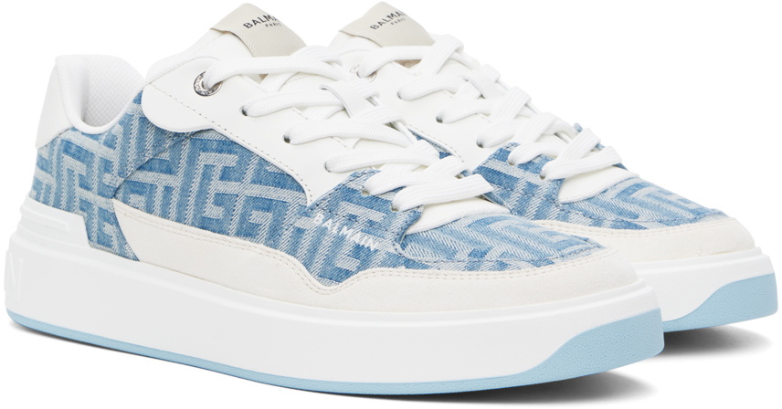 Balmain Blue & White B-Court Flip Denim Sneakers Balmain