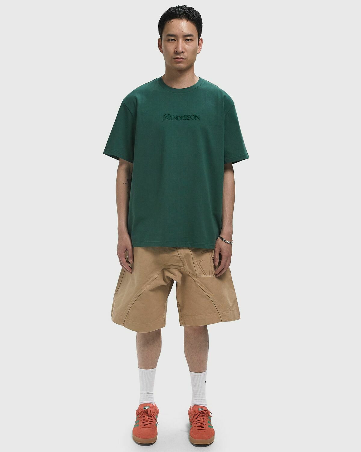 JW Anderson LOGO EMBROIDERY TEE Green Mens Shortsleefe JW Anderson