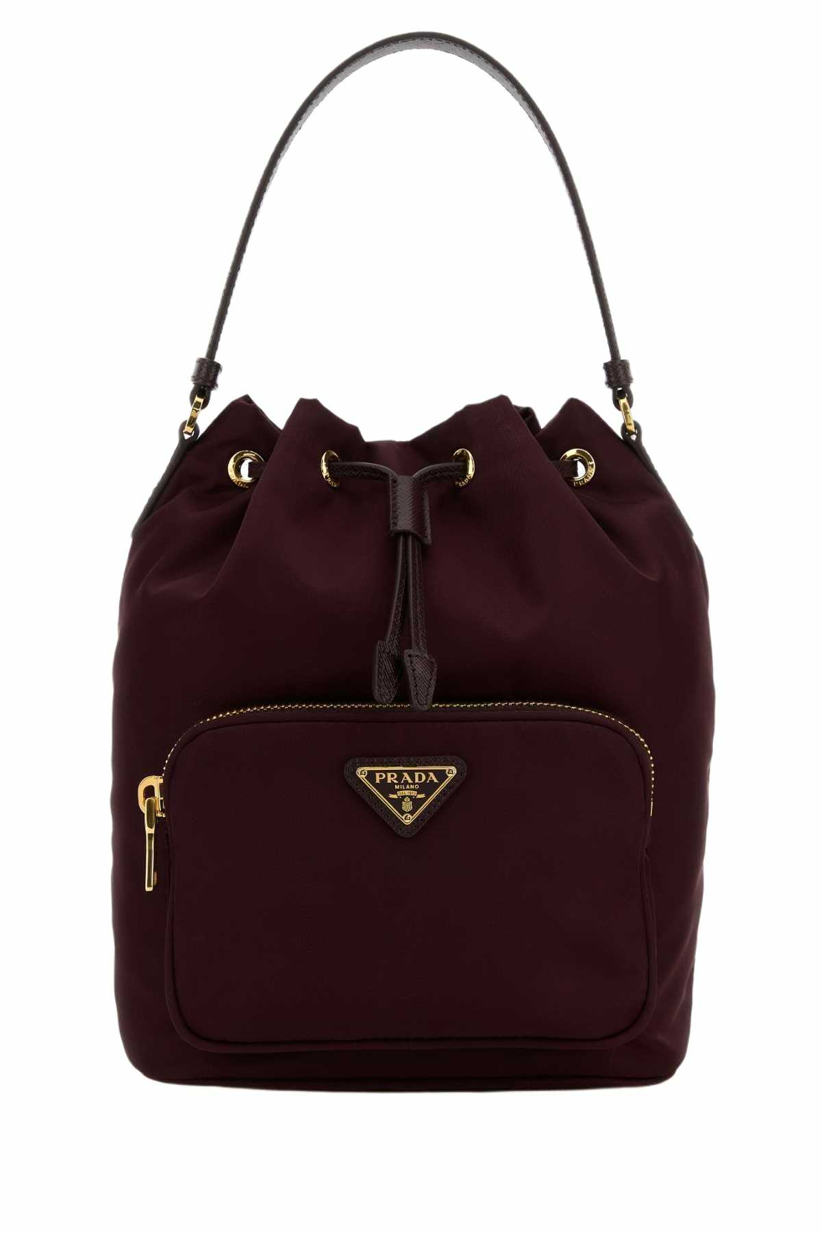 Prada Burgundy Re-nylon Duet Bucket Bag Prada