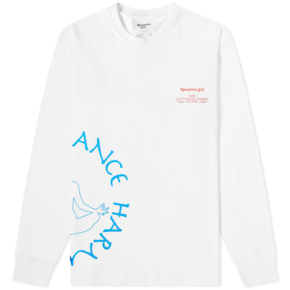 Reception Men's Long Sleeve Kaiso Bakery T-Shirt in White Reception