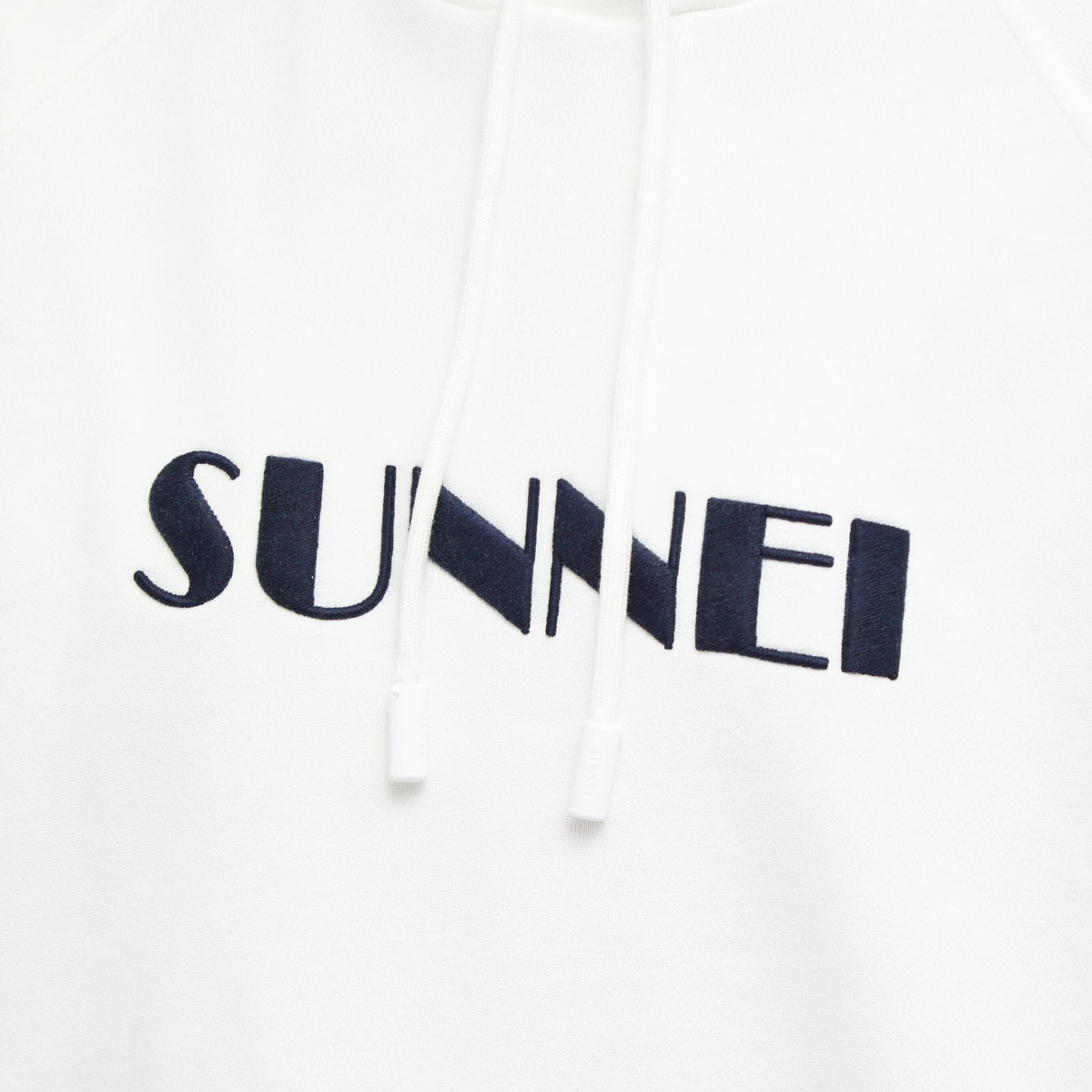Sunnei Women's Big Logo Embroidered Hoodie in Off White Sunnei