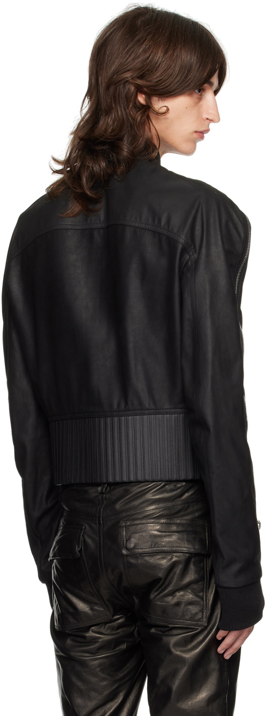 Rick Owens Black Porterville Seb Zip Leather Bomber Jacket Rick Owens