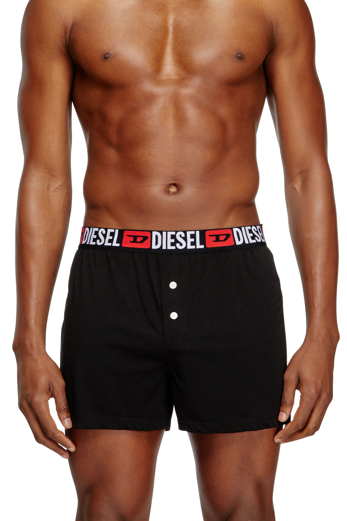 Diesel Boxers with all-over logo waist - Boxer briefs Mens in Black Diesel
