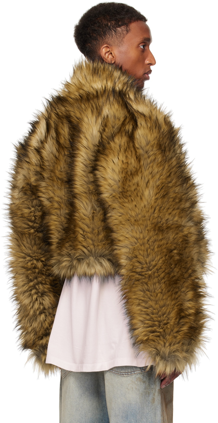 Ashley Williams Brown Hali Faux-Fur Jacket Ashley Williams