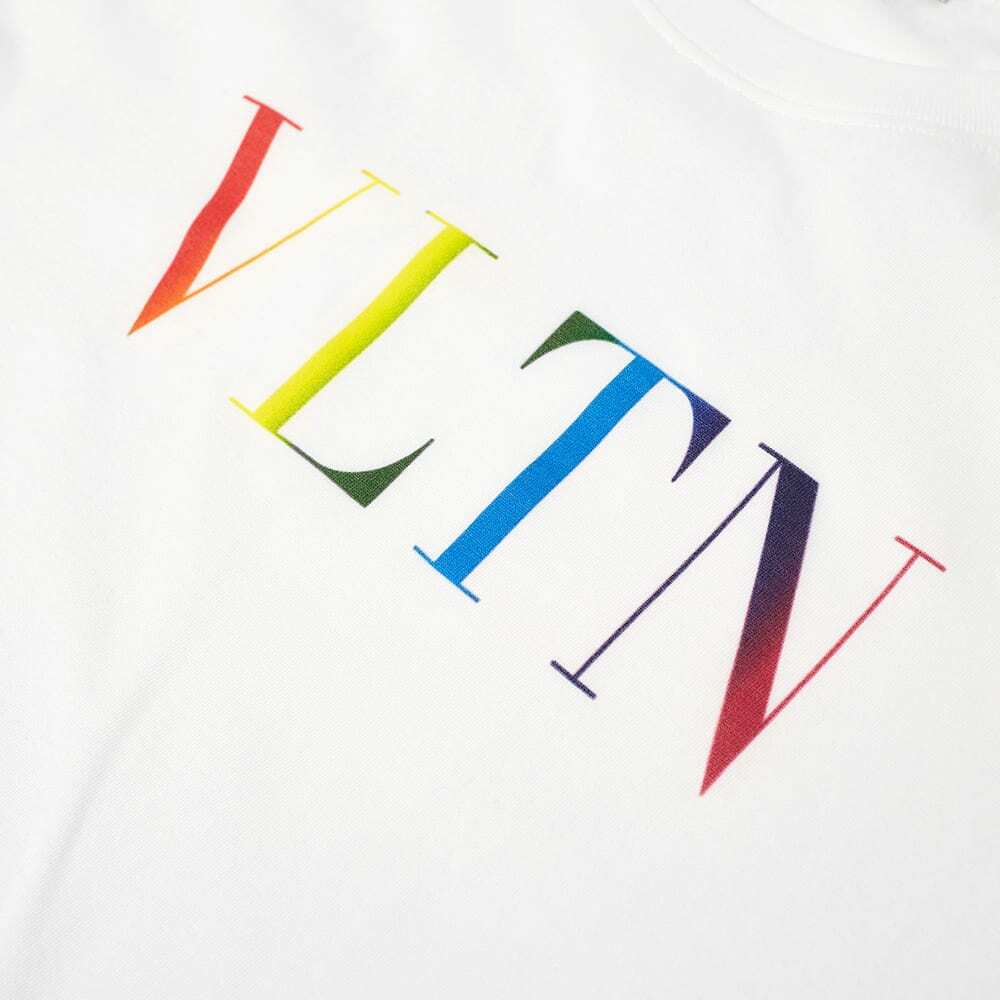 Valentino Men's VLTN Multi Logo T-Shirt in White/Multi Valentino