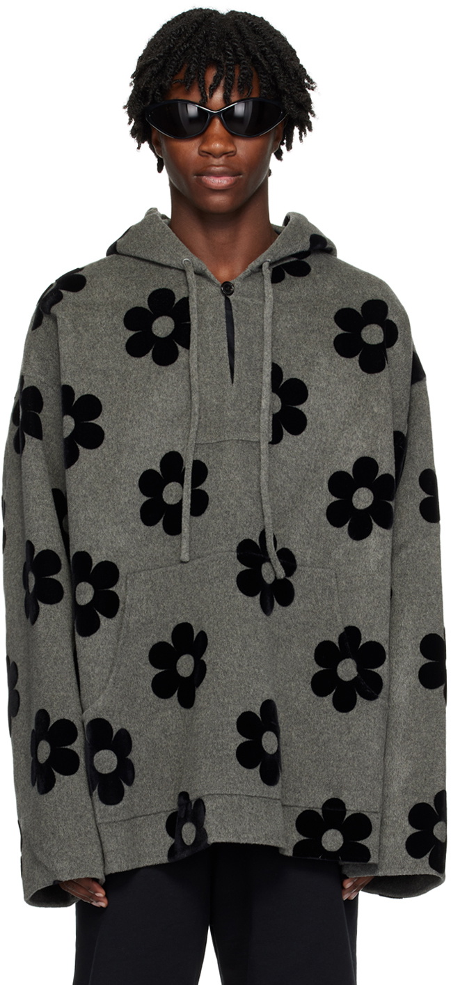 Acne Studios Gray Felted Hoodie Acne Studios
