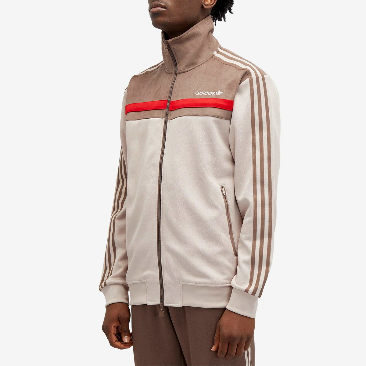 Adidas Men's Premium Essentials Track Top in Wonder Taupe/Earth Strata ...