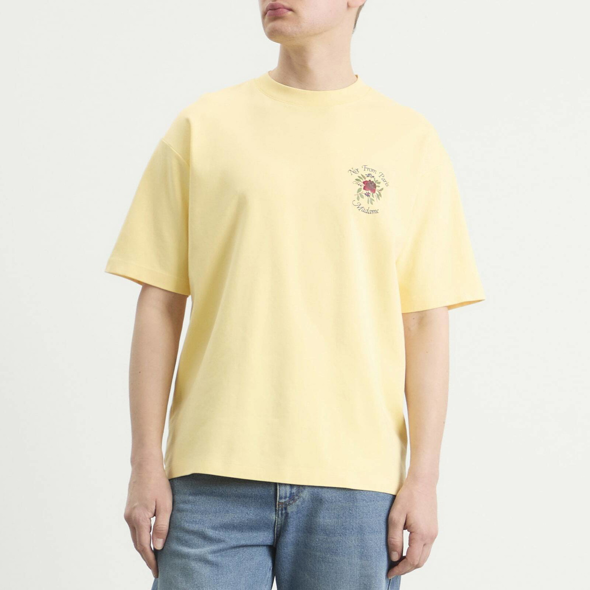 Drôle de Monsieur Men's Rose Slogan T-Shirt in Light Yellow Drôle de ...