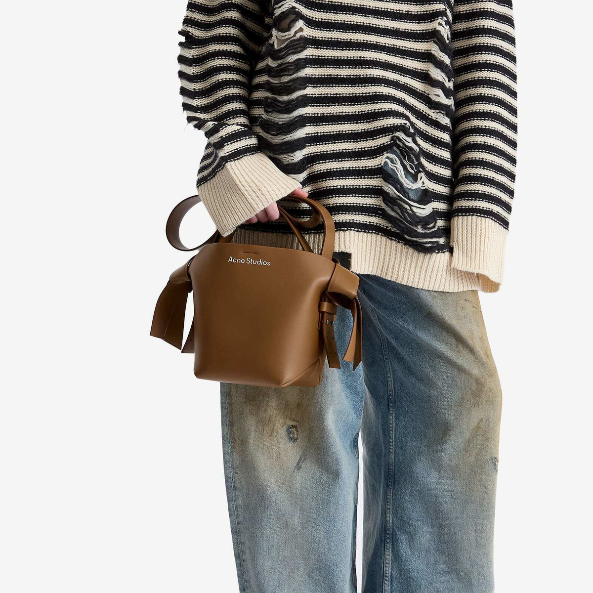 Acne Studios Women's Musubi Mini Leather Handbag in Camel Brown Acne ...