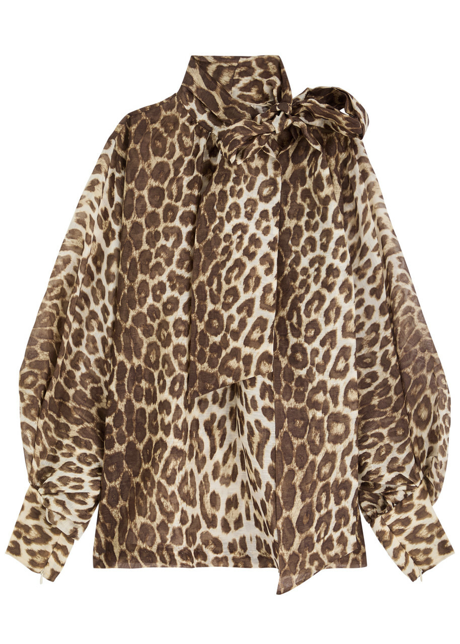 Zimmermann Illustration Billow Leopard-print Organza Blouse Multi ...
