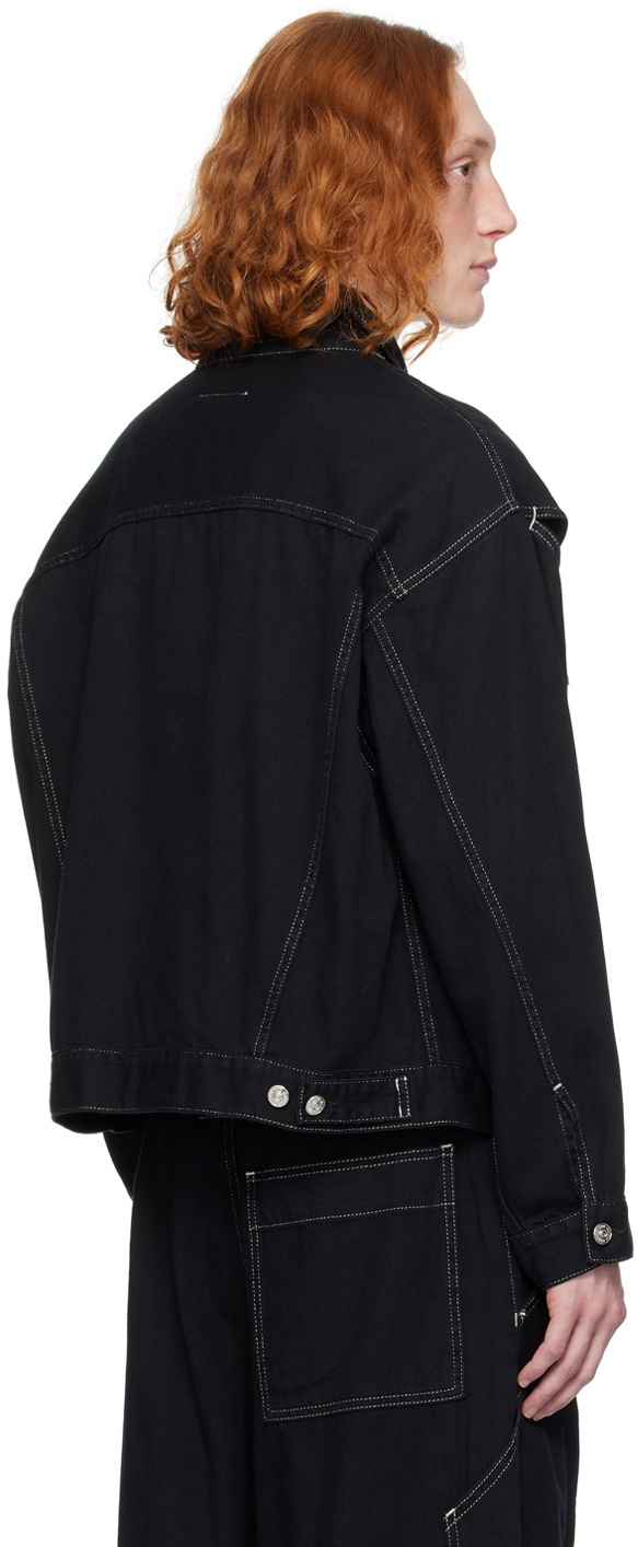 MM6 Maison Margiela Black Contrast Denim Jacket MM6 Maison Margiela
