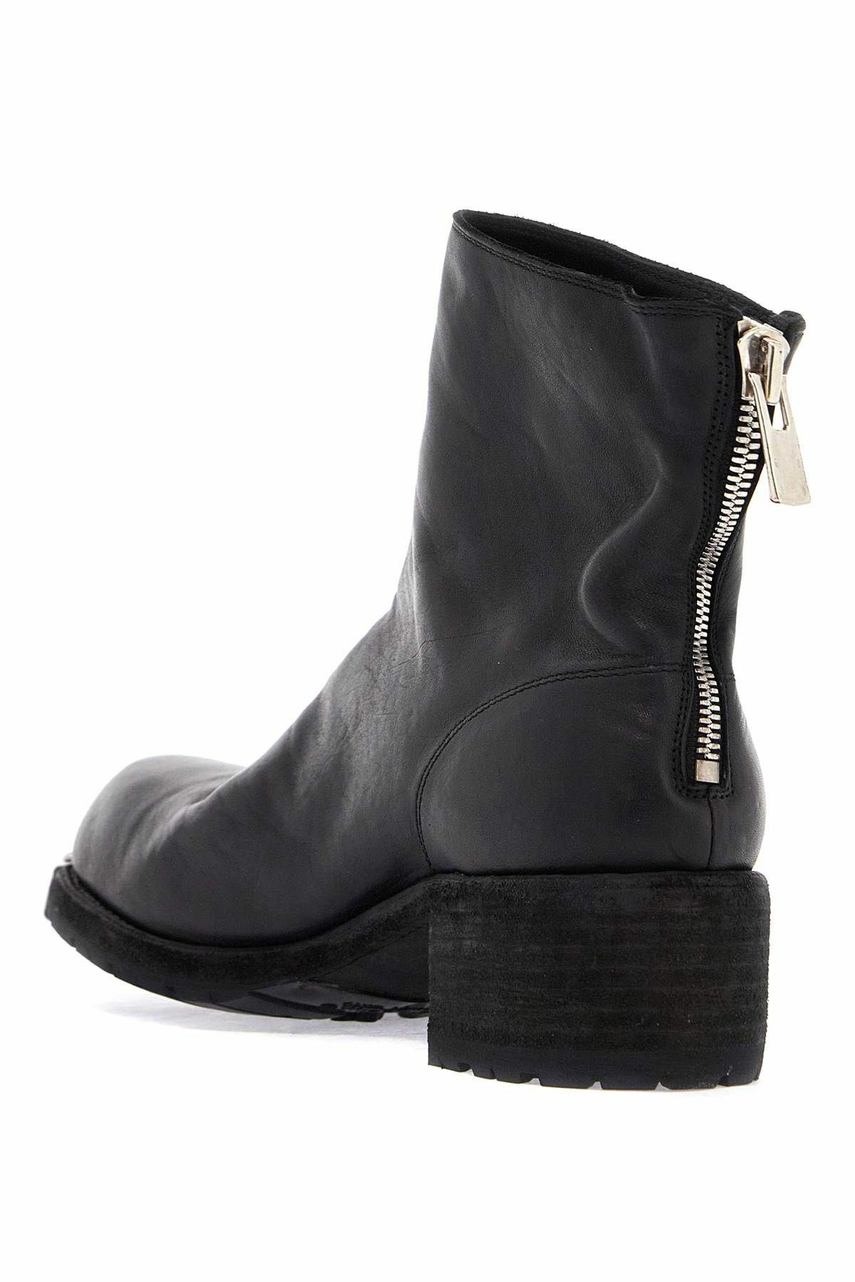 GUIDI black horse leather boots with side zip and metal insert Black Guidi